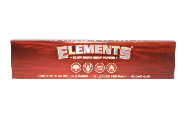 Elements Slow Burn Papers King Slim Red – MyWholesale